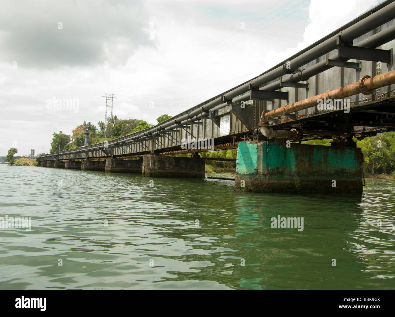 Panama.Railway bridge in The Panama Canal Stock Photo - Alamy