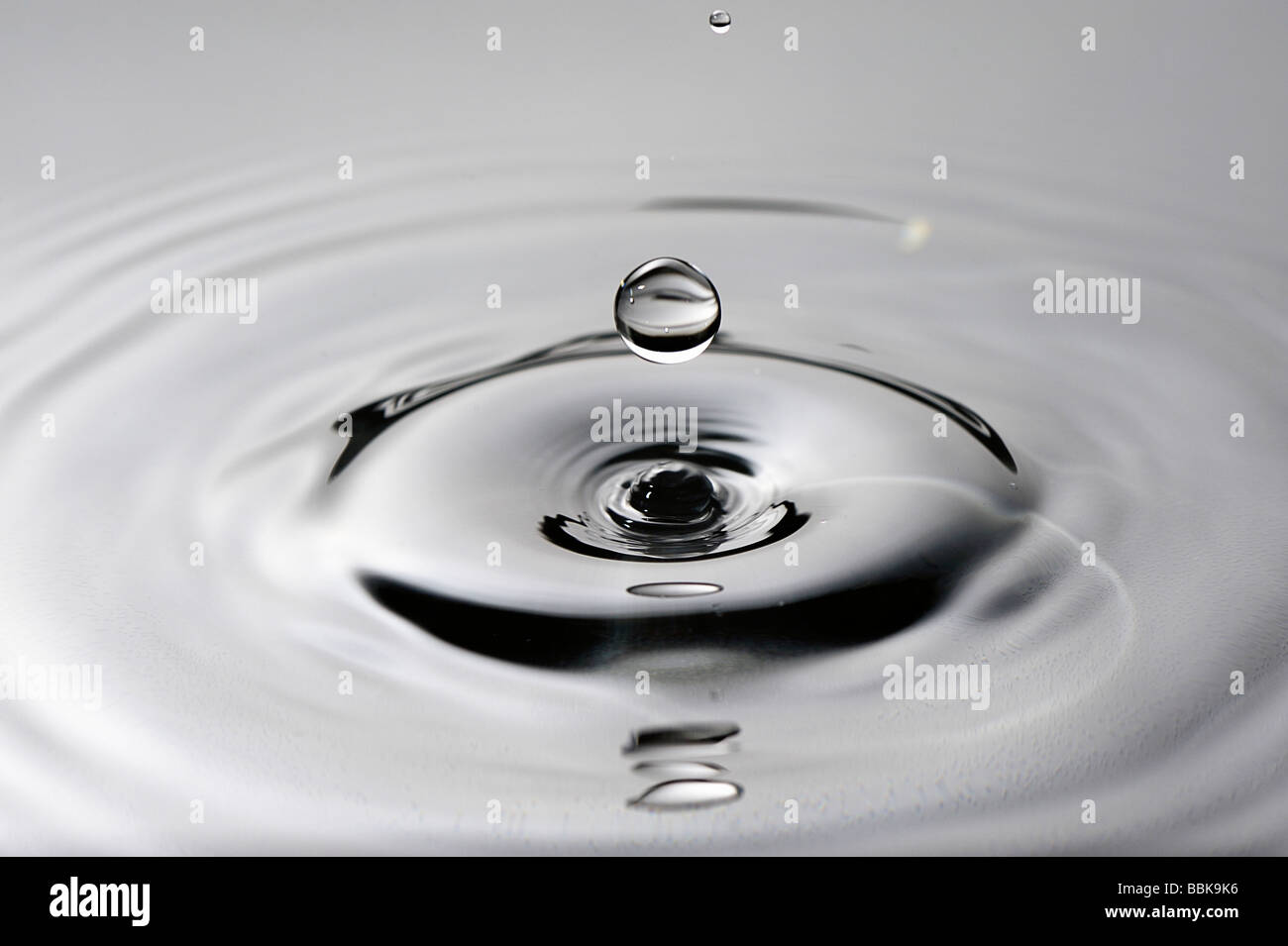 Close up of a water drop hitting a water surface Stock Photo - Alamy