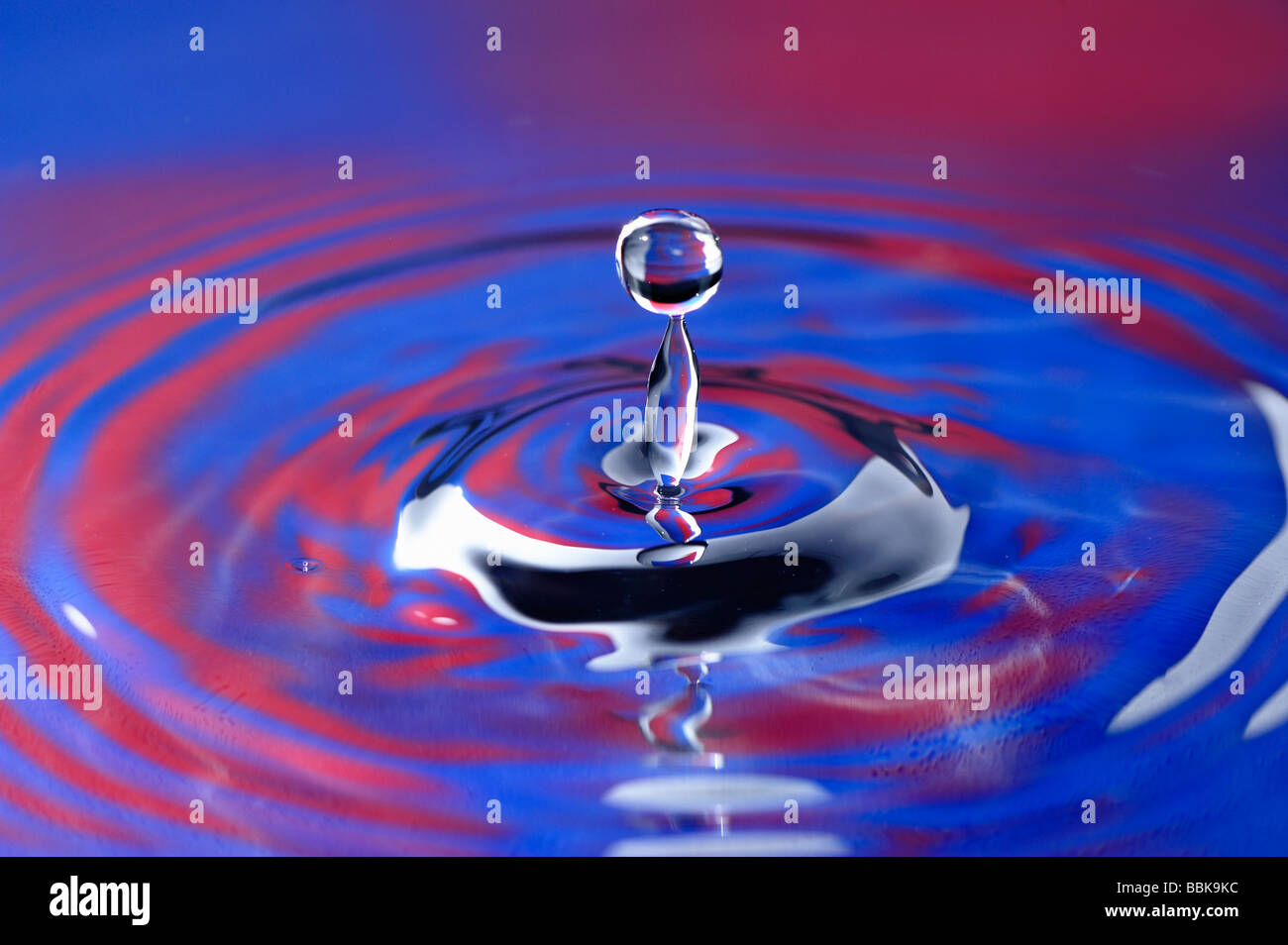 Close up of a water drop hitting a water surface Stock Photo - Alamy