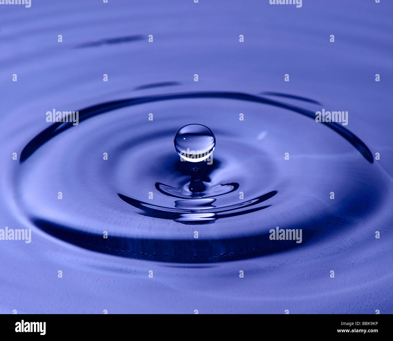Close up of a water drop hitting a water surface Stock Photo - Alamy