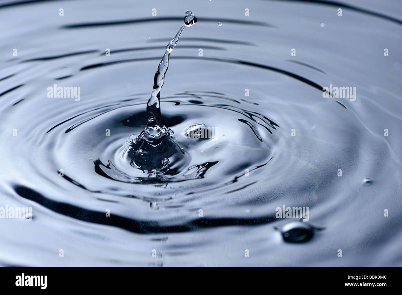 Close up of a water drop hitting a water surface Stock Photo - Alamy