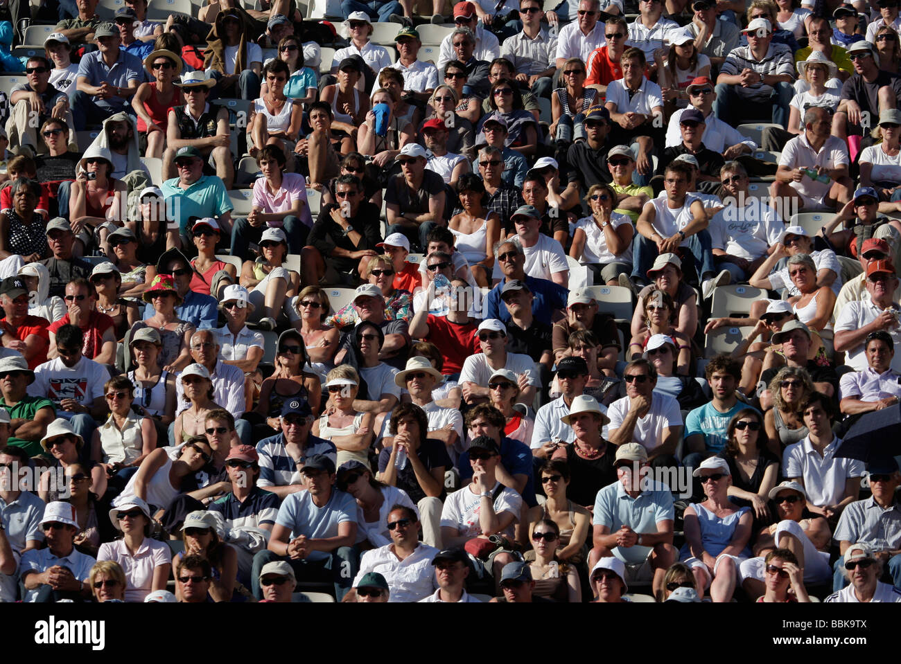 Section of the crowd at the French Open 2009 at Roland Garros Stock ...