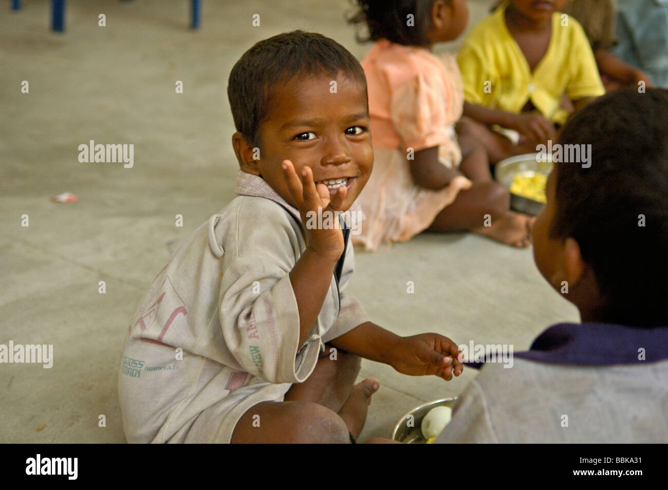 Young children in one of Chennai's many suburban slum playschools ...