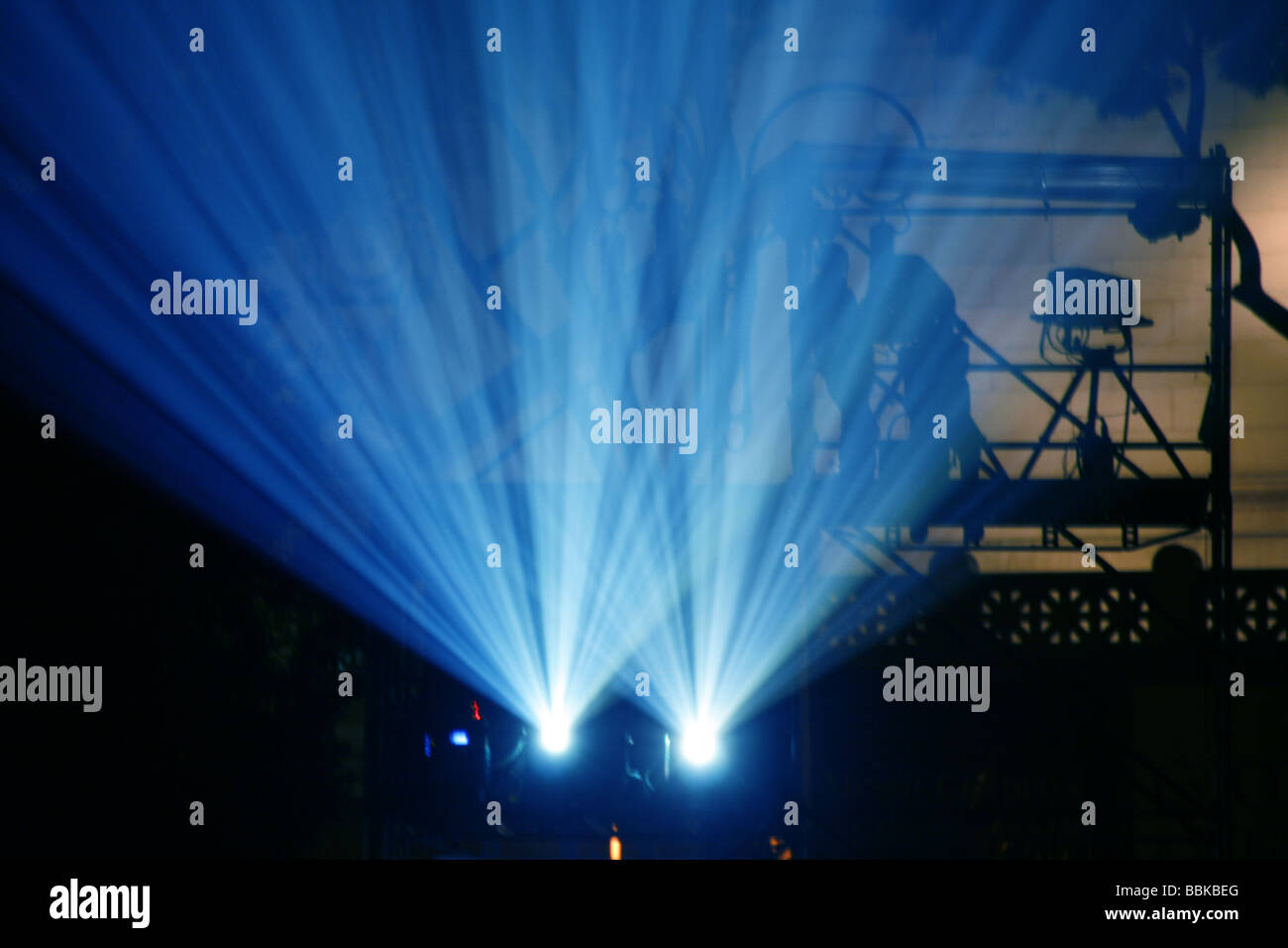 laser type lights from projectors at light show in rome Stock Photo - Alamy