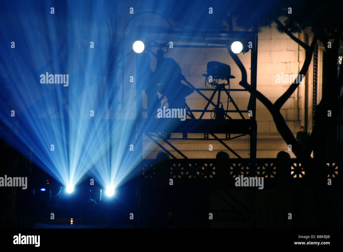 laser type lights from projectors at light show in rome Stock Photo - Alamy
