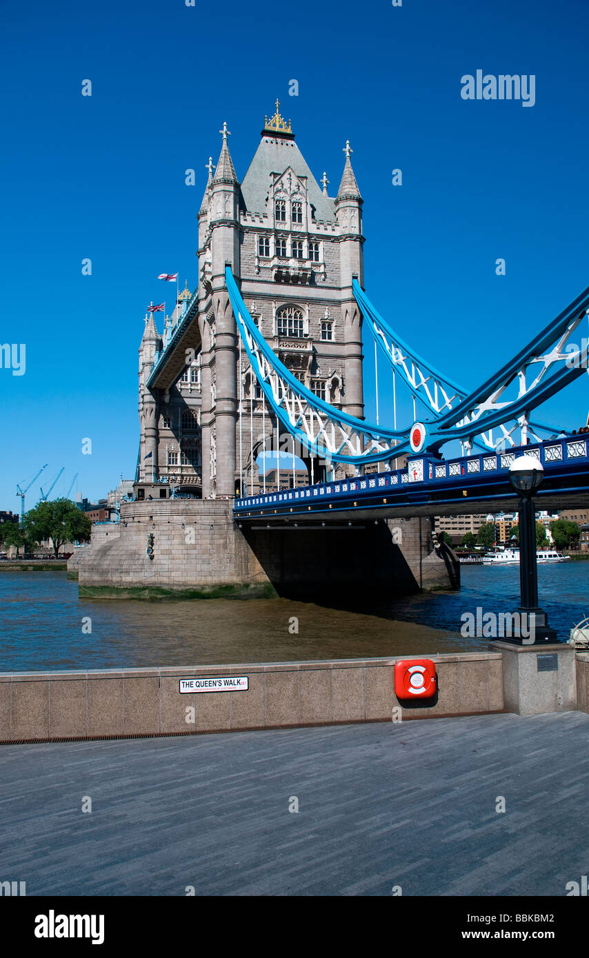 Tower Bridge London from Queens walk Stock Photo - Alamy