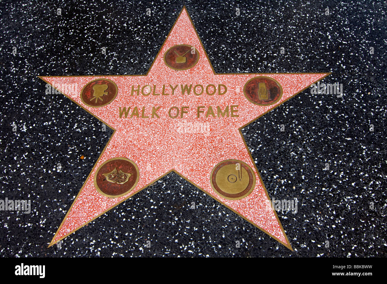 Hollywood Walk of fame with famous stars Stock Photo - Alamy