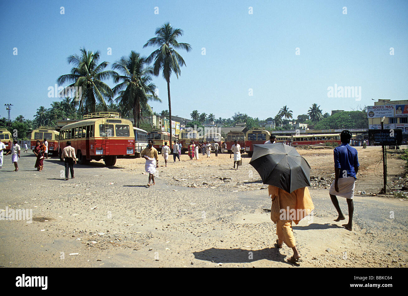 Trivandrum, Kerala, India, the Bus stand Stock Photo - Alamy