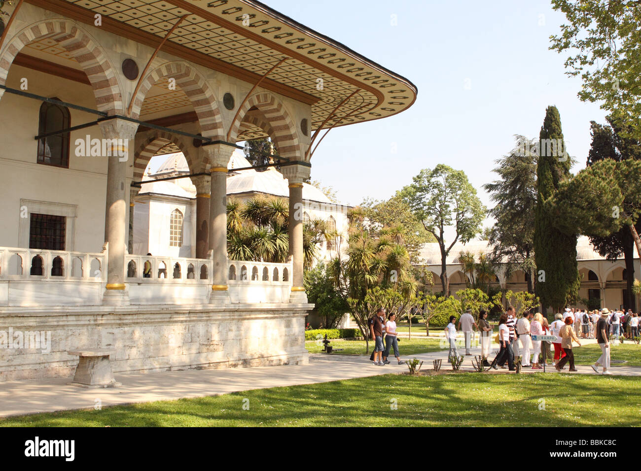 Istanbul Turkey tourists visit the Throne Room and the courtyard ...