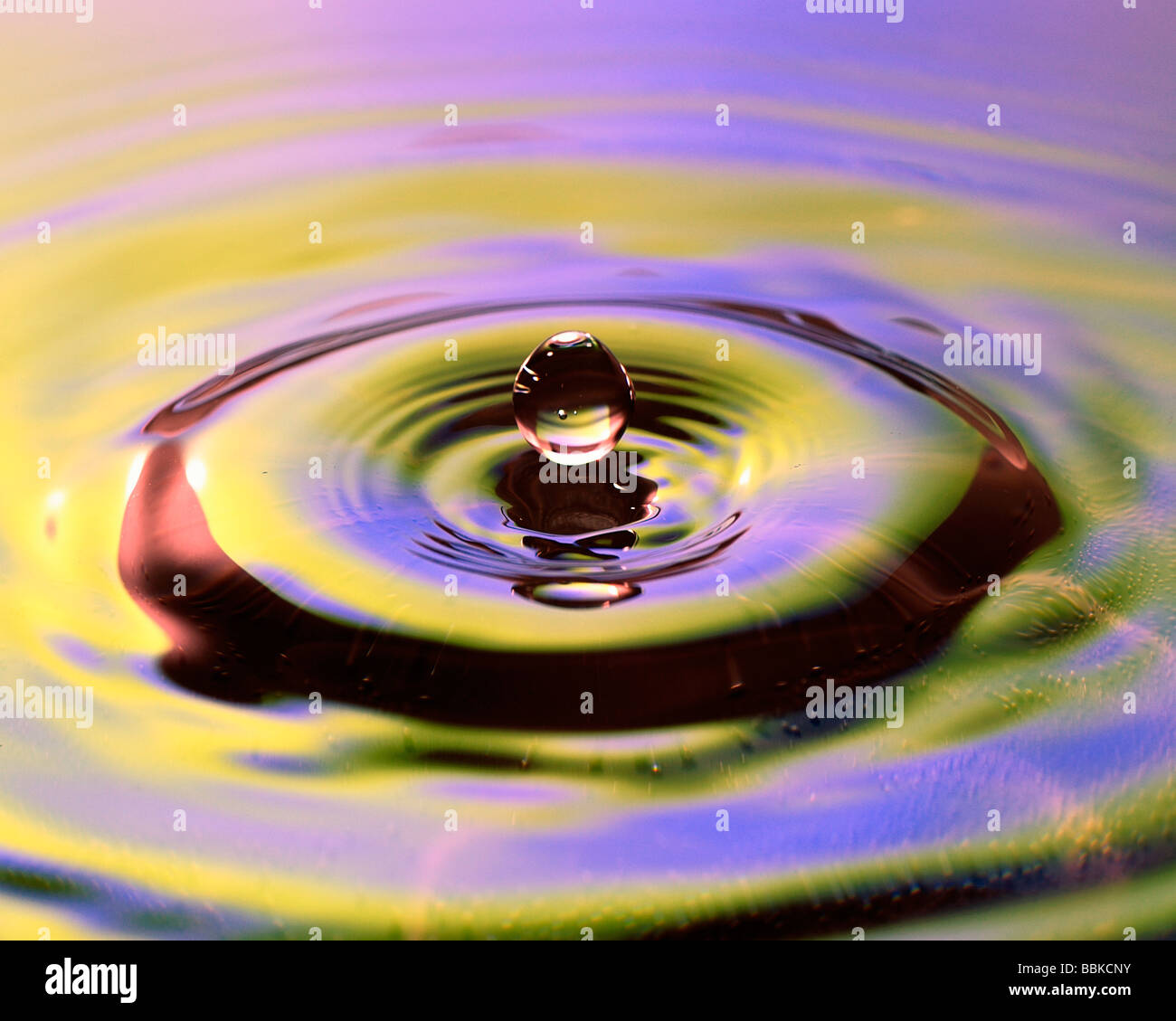 Close up of a water drop hitting a water surface Stock Photo - Alamy