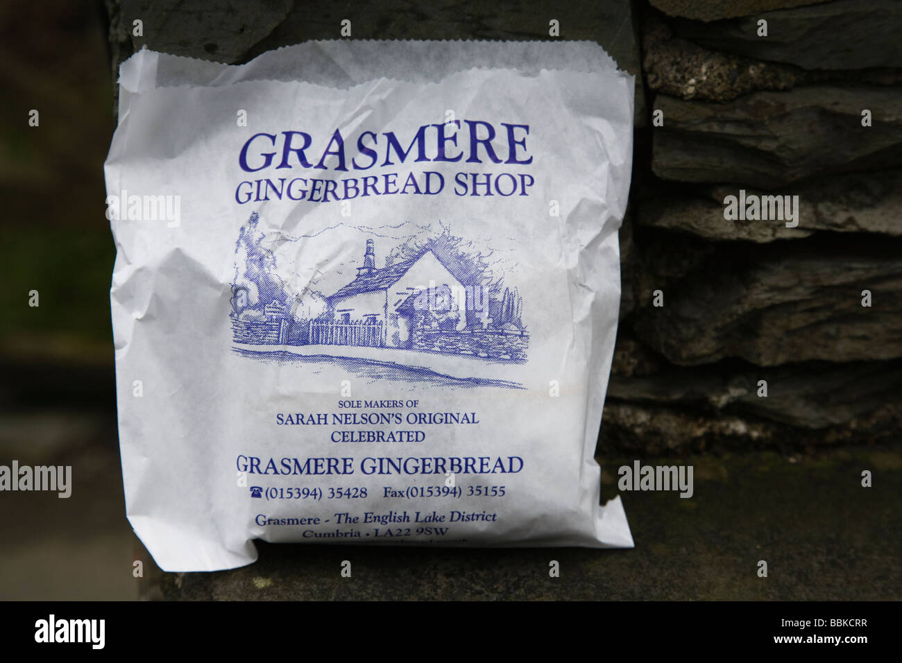 Bag of Grasmere Gingerbread, Lake District Stock Photo - Alamy