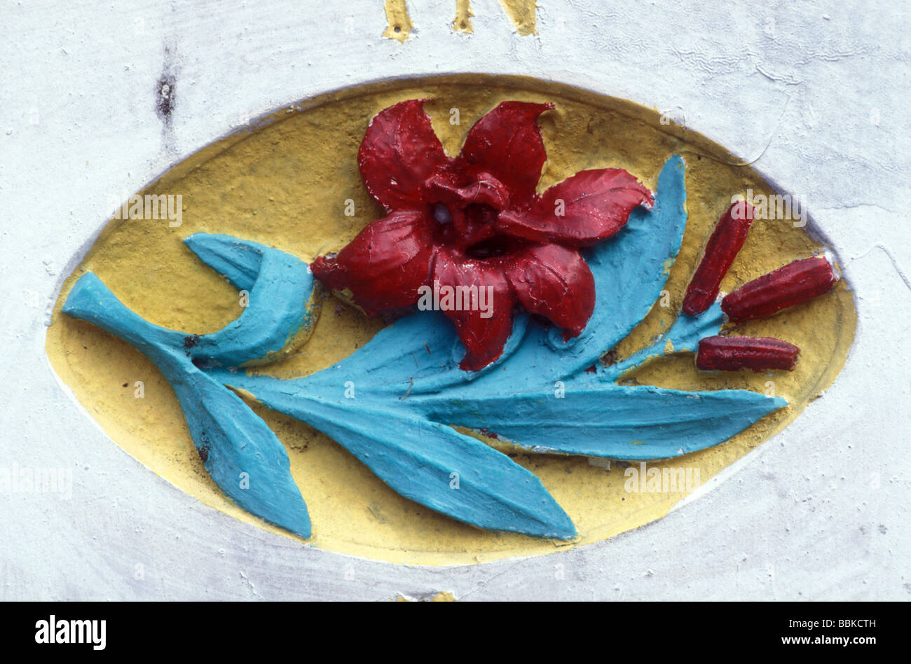grave stone detail matavera cicc rarotonga cook islands Stock Photo - Alamy