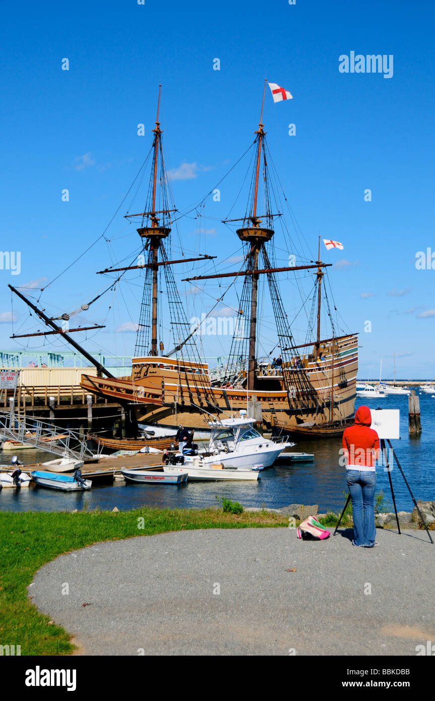 The Mayflower II ship, Plymouth, Massachusetts, USA Stock Photo - Alamy