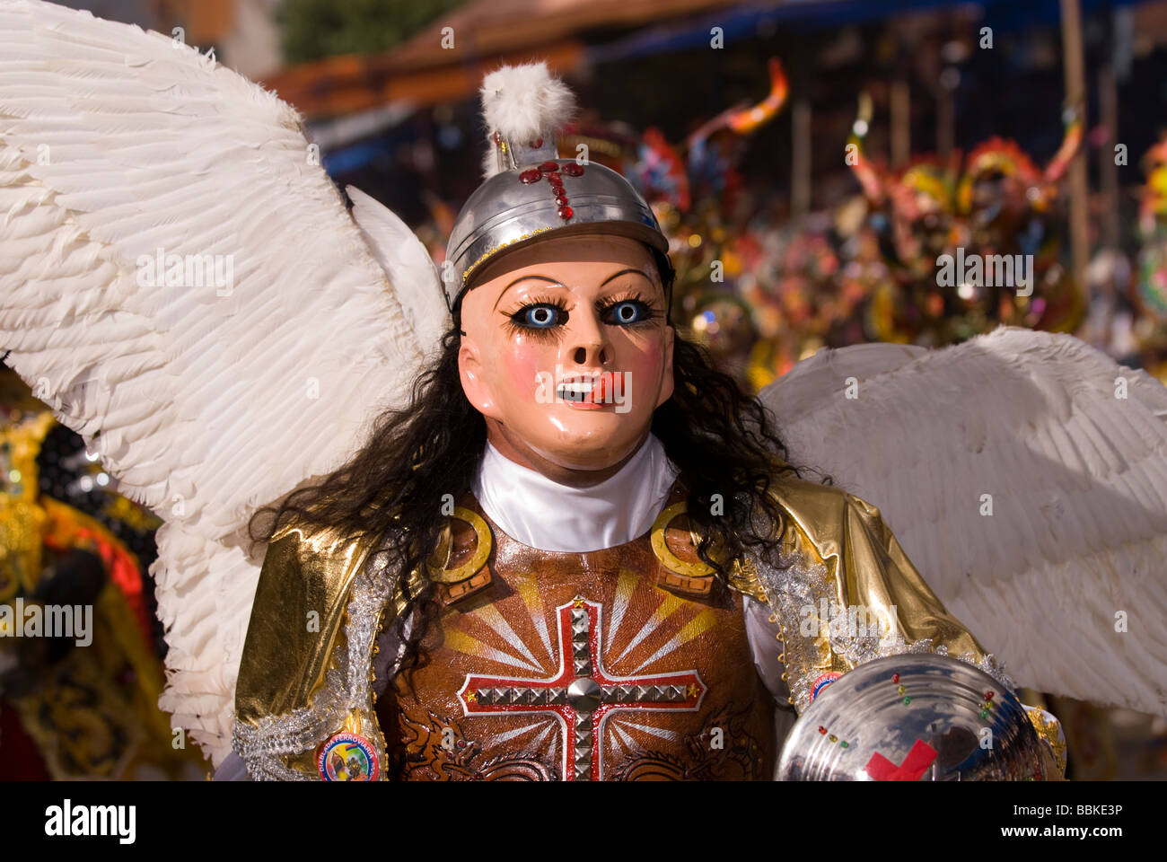 Saint Gabriel Archangel Dancer in Oruro Carnival, Bolivia Stock Photo ...