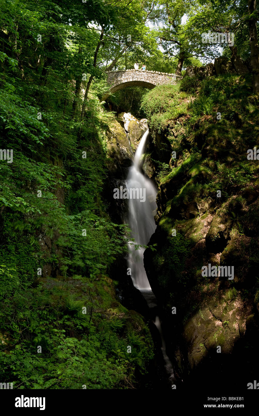 Aira Force Waterfall near Ullswater in the English Lake District ...
