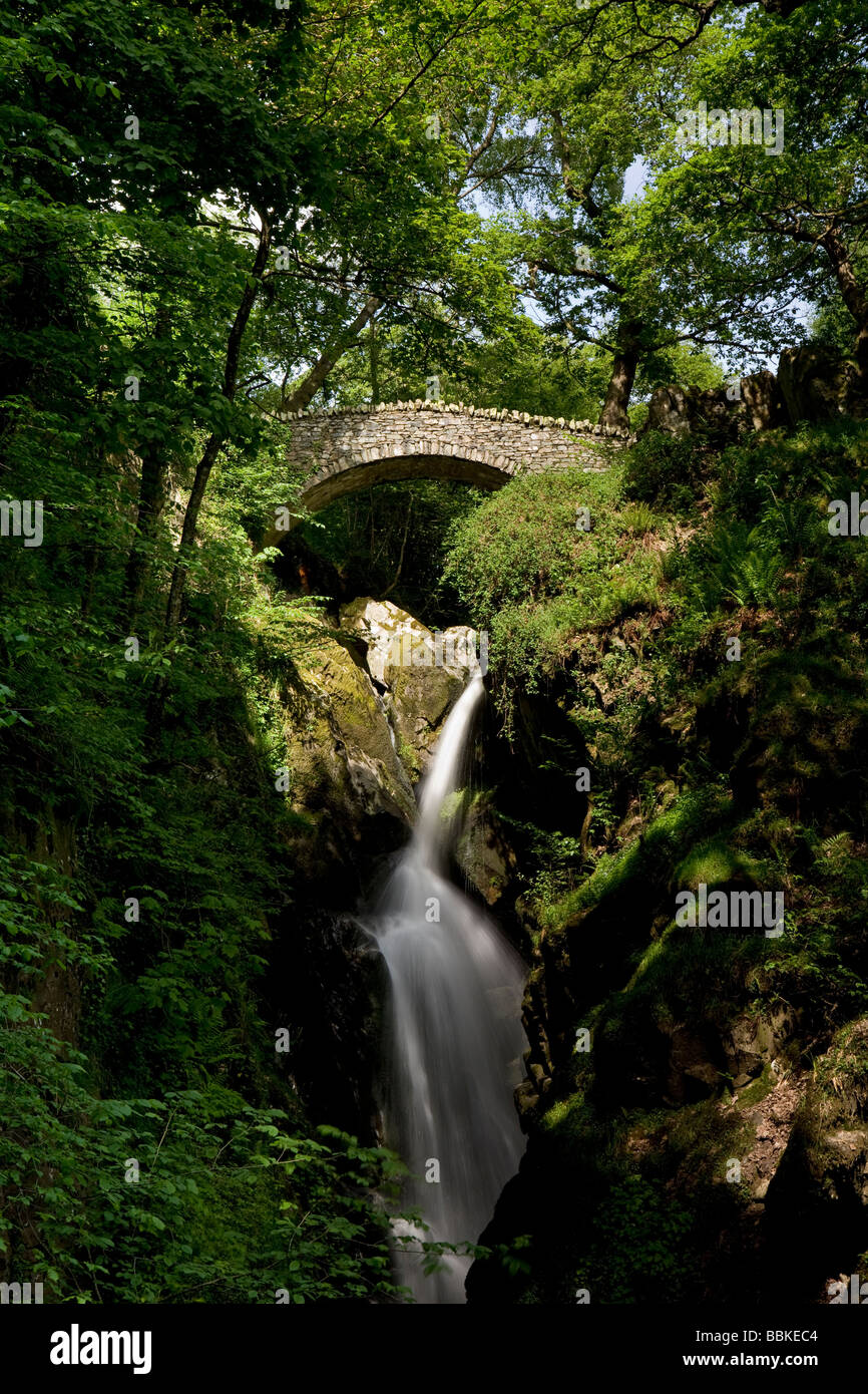 Aira Force Waterfall near Ullswater in the English Lake District ...