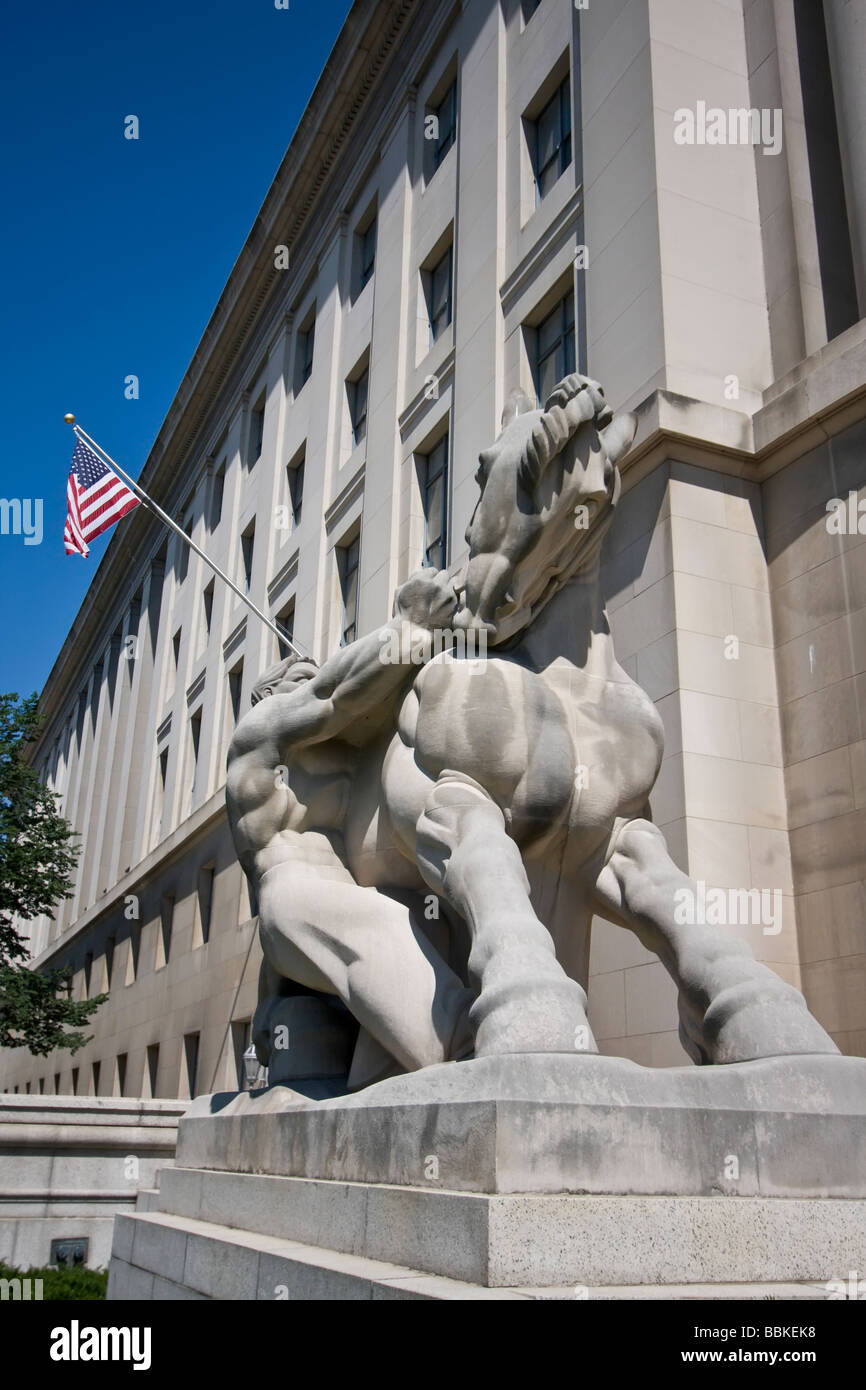 Man controlling trade statue hi-res stock photography and images - Alamy
