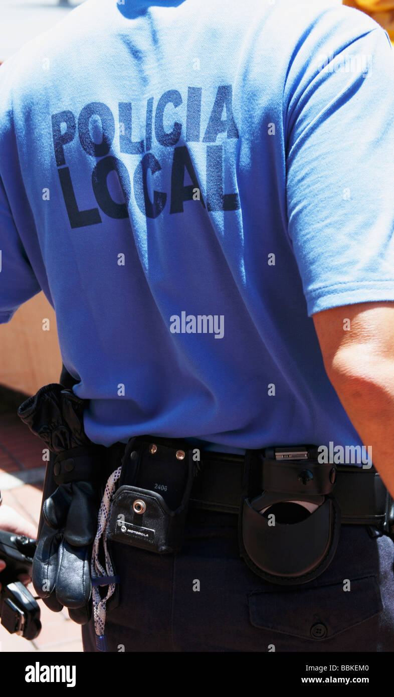 Spanish policeman from Policia Local (local police) force in Las palmas ...