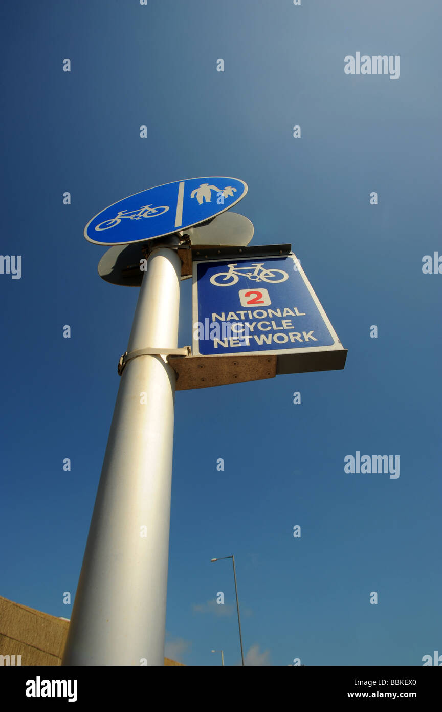 Cycling and pedestrian signs in brighton Stock Photo - Alamy