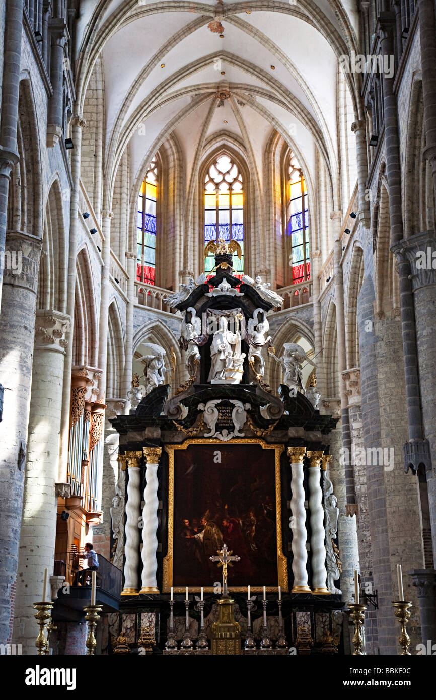 Altar in St Nicholas church Ghent Belgium Stock Photo - Alamy