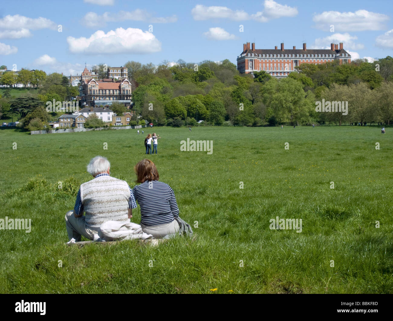 Petersham Meadows looking towards Richmond Hill London England Uk Stock ...