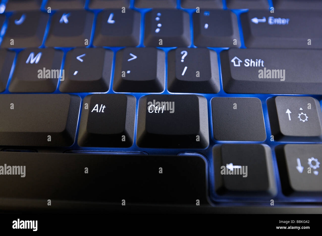 Keyboard Keys Technology Computer Computing Blue Clean Lines Lit Blue ...