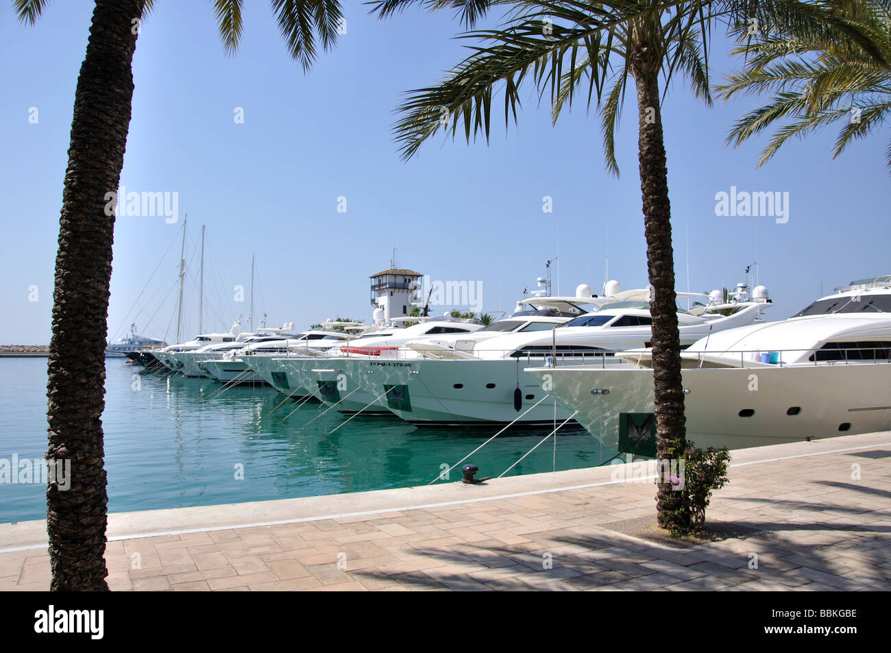 Marina view, Puerto Portals, Portal Nous / Bendinat, Mallorca, Balearic ...