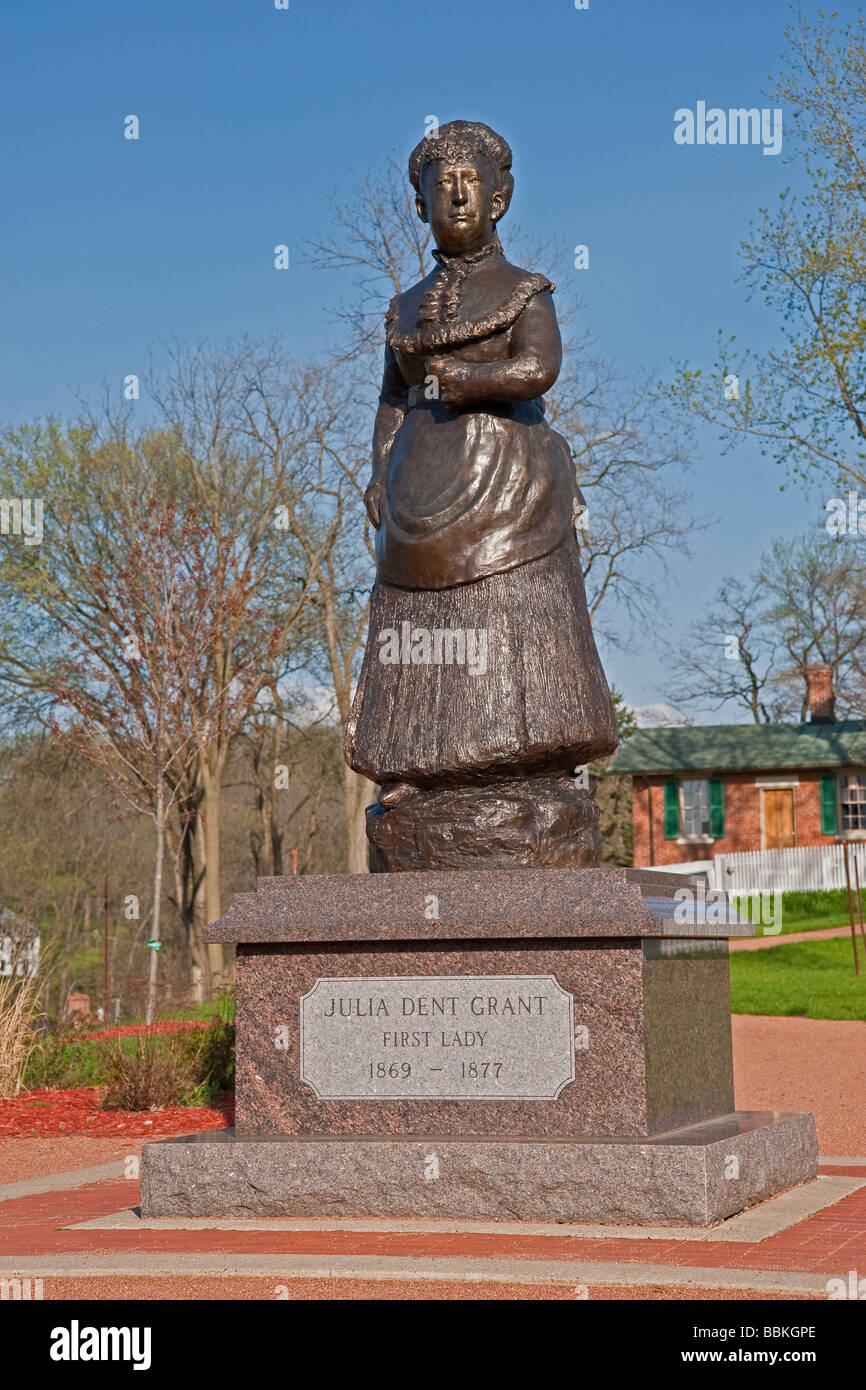 Statue of Julia Dent Grant in front of home of General Ulysses S. Grant ...