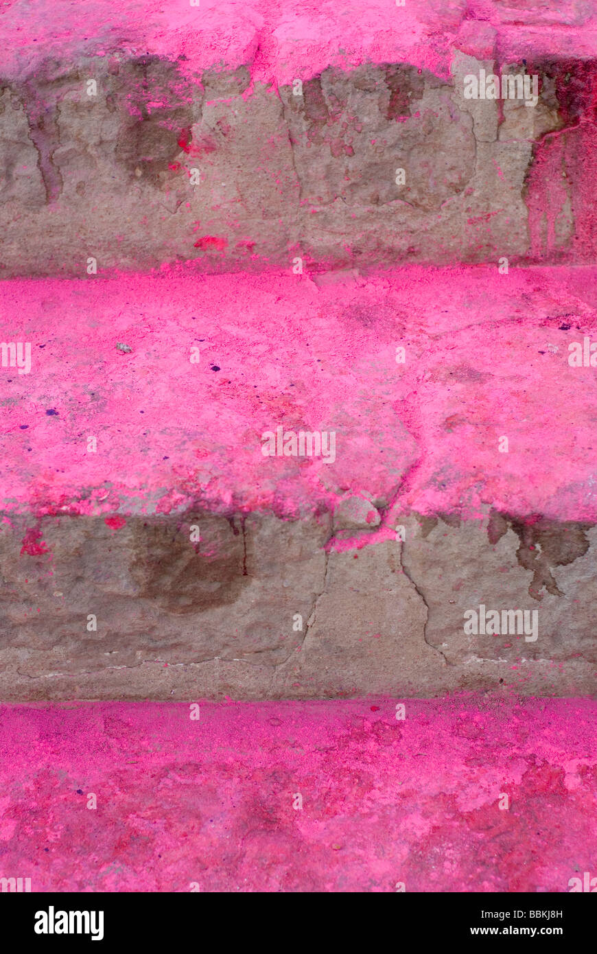 Painted steps. After the Holi festival everything is painted! Varanasi ...