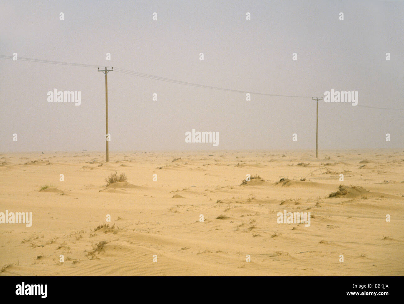 Kuwait Blowing Sand In The Desert Stock Photo - Alamy