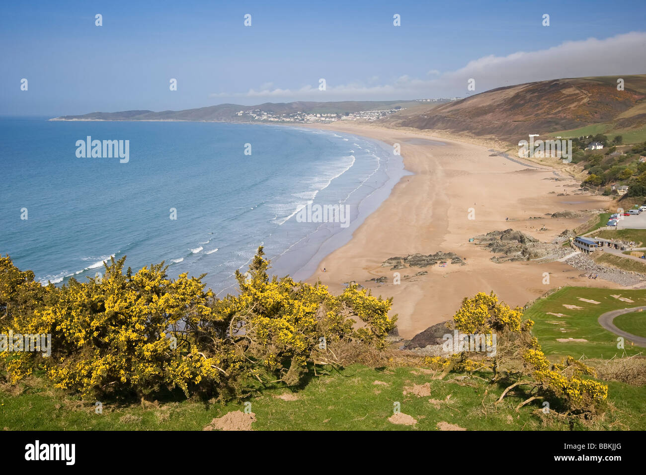View of Woolacombe beach from the Putsborough end, looking towards ...