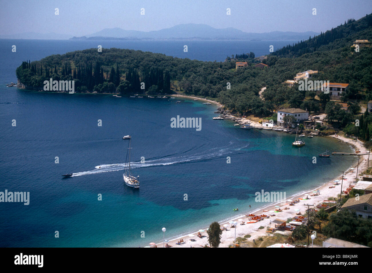 Corfu Greece Kalami Waterfront Bay Stock Photo - Alamy