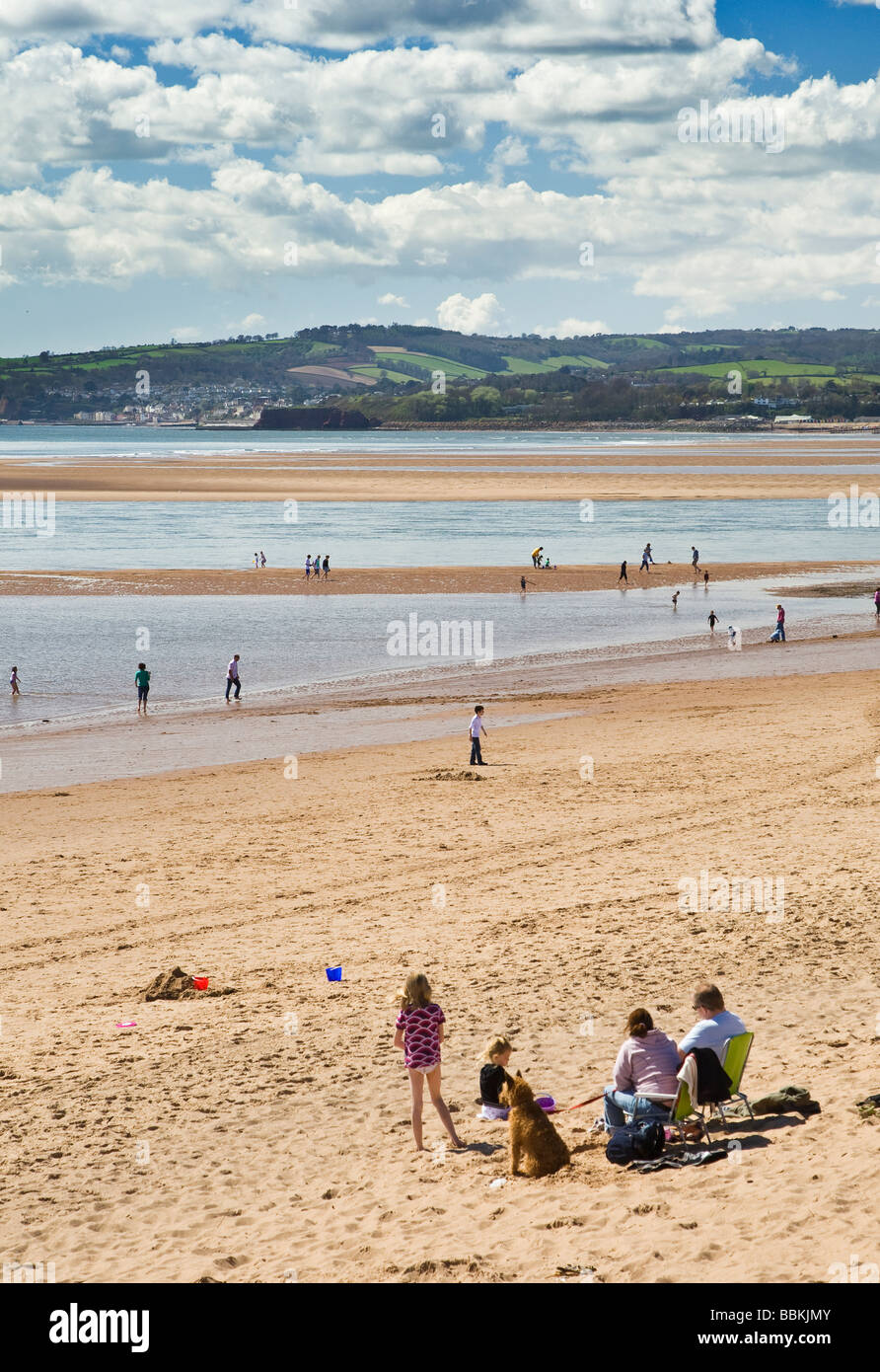 Holidaymakers, on Exmouth Beach, East Devon, UK Stock Photo - Alamy
