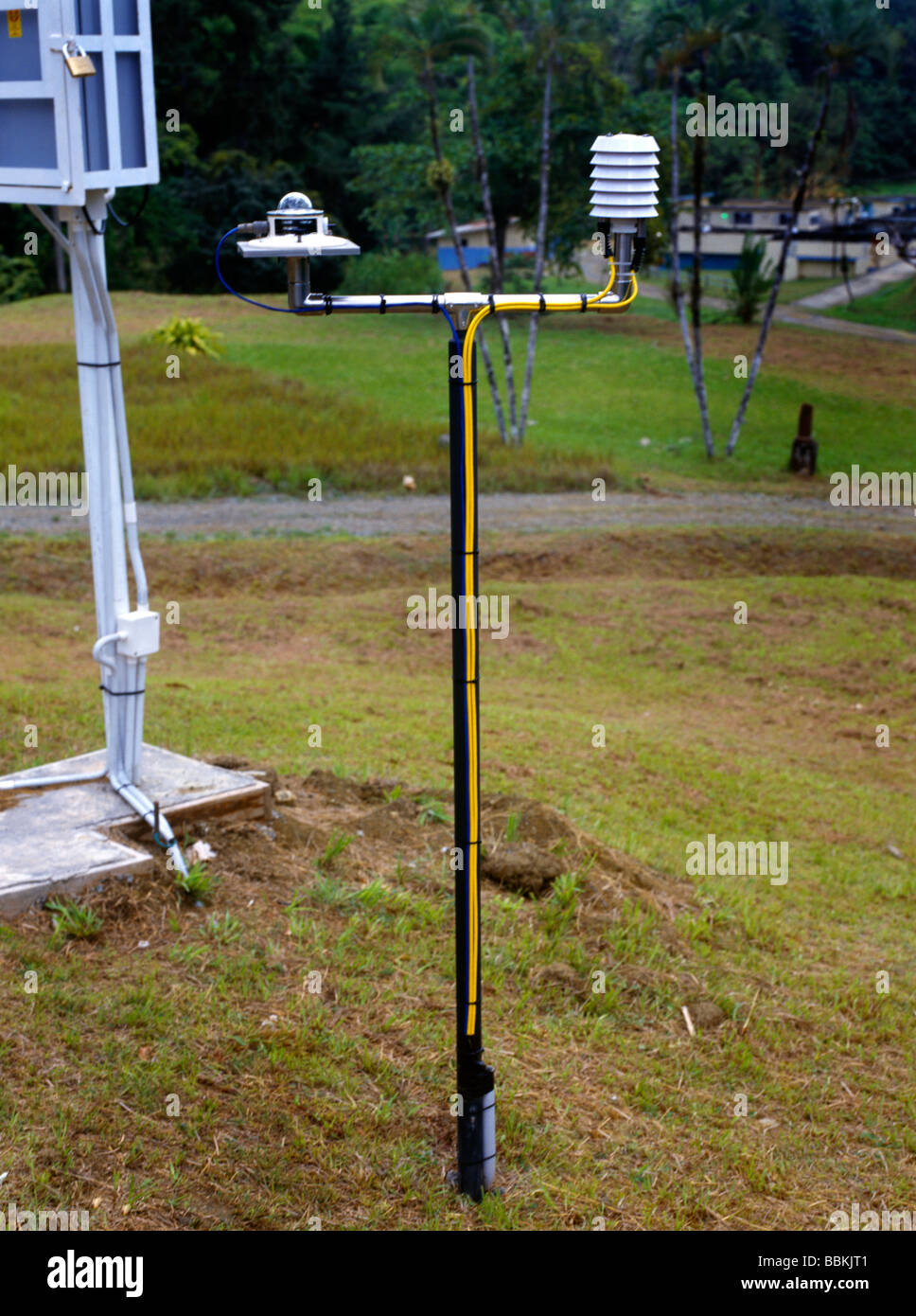Tobago Anemometer On Hillside Stock Photo - Alamy