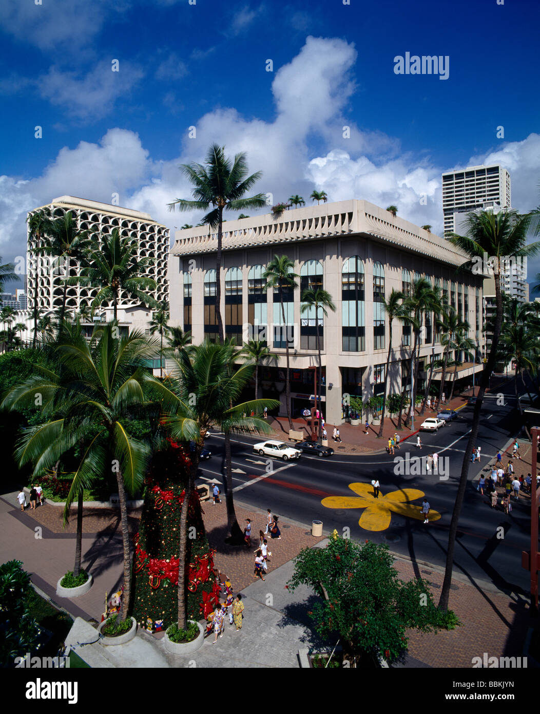 Oahu Hawaii Honolulu Kalakaua Avenue Street Scene Stock Photo - Alamy