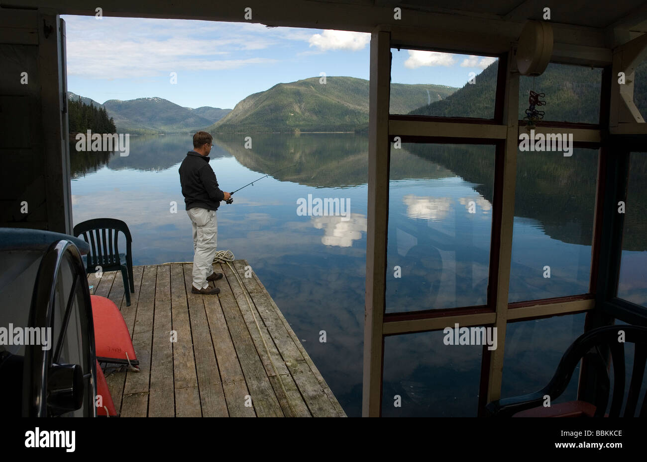Mike Vining fishing from Rain Haven Bradfield Canal near Anan Wildlife ...