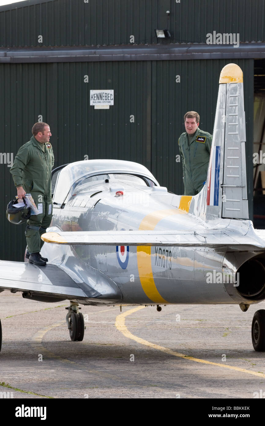 British Aerospace P84 Jet Provost T4 XR673 G-BXLO parked in font of ...