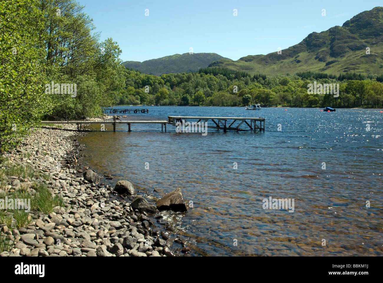 Jetty at St Fillans on Loch Earn, Scotland Stock Photo - Alamy