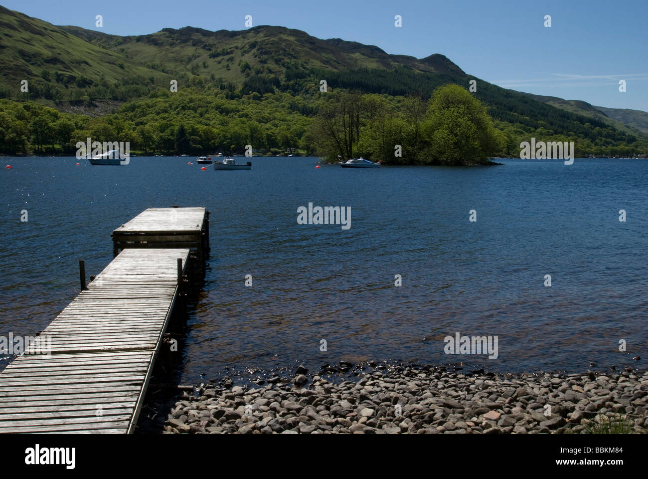Jetty at St Fillans on Loch Earn, Scotland Stock Photo - Alamy