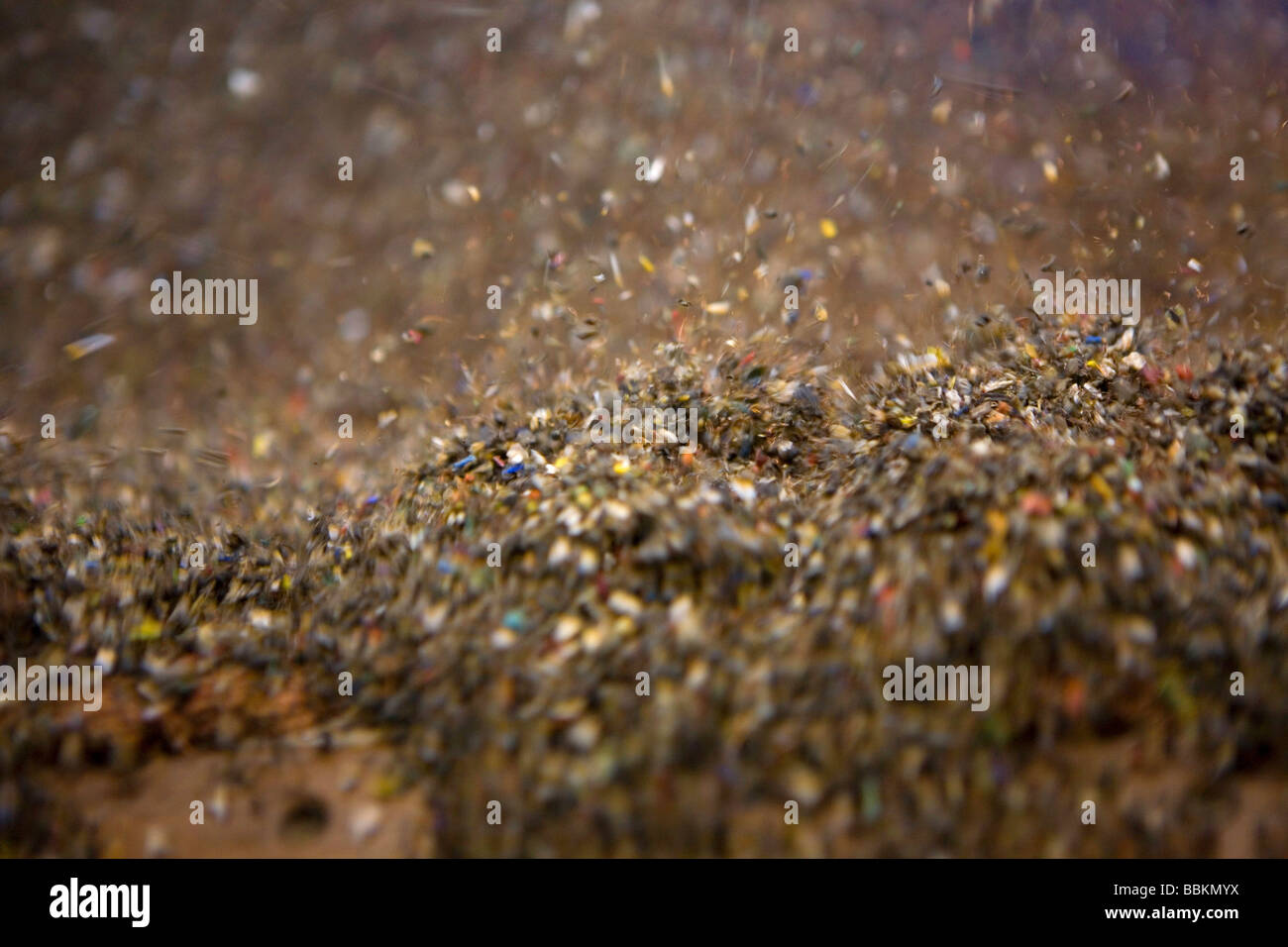 Recycling of electricity cables The wires are being shredded and then ...