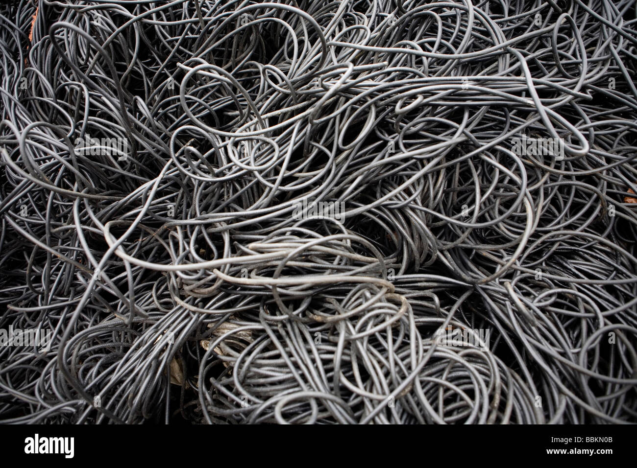 Recycling of electricity cables The wires are being shredded and then ...