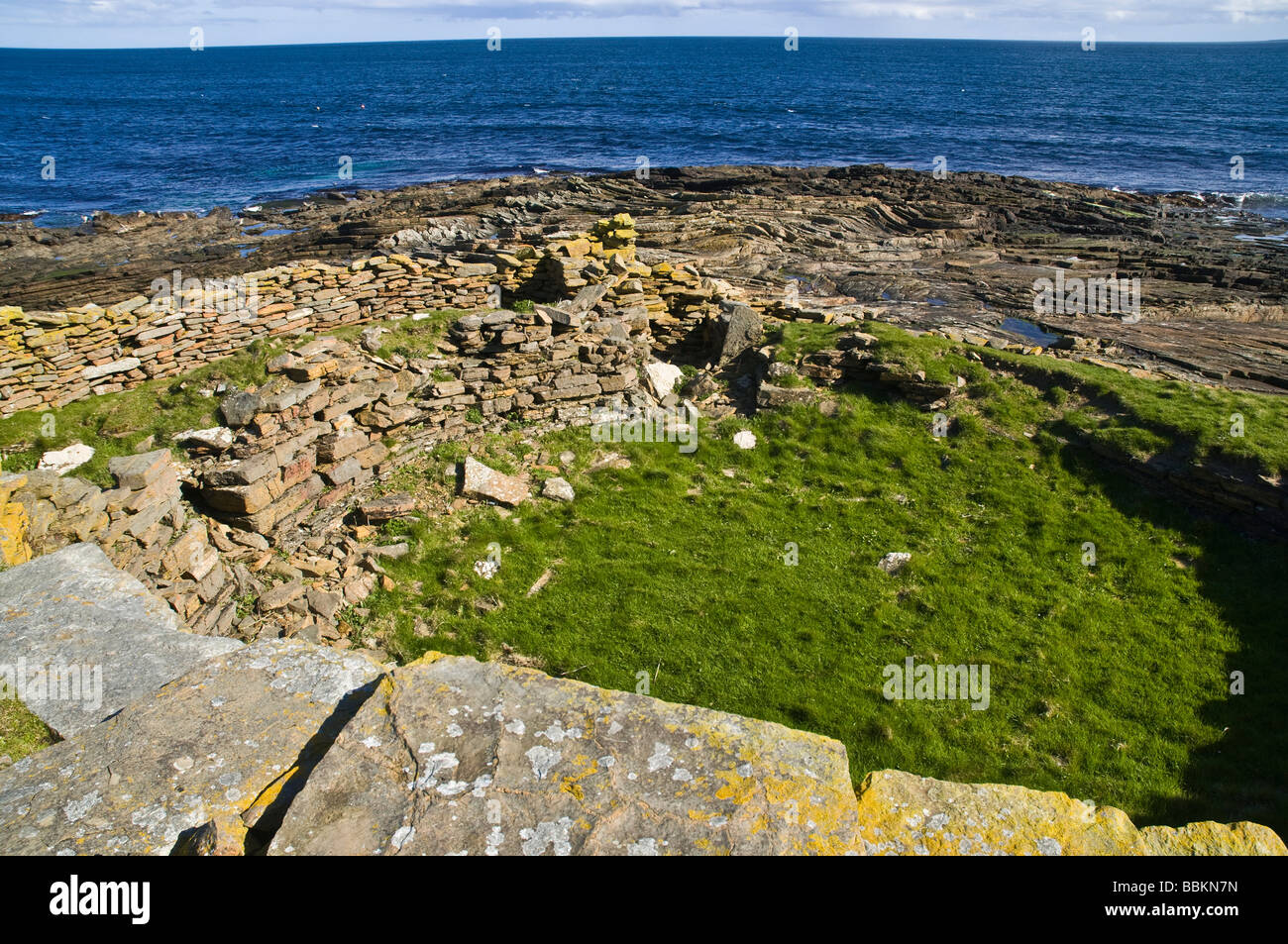 dh Burrian Point NORTH RONALDSAY ORKNEY Burrian Broch iron age tower ...