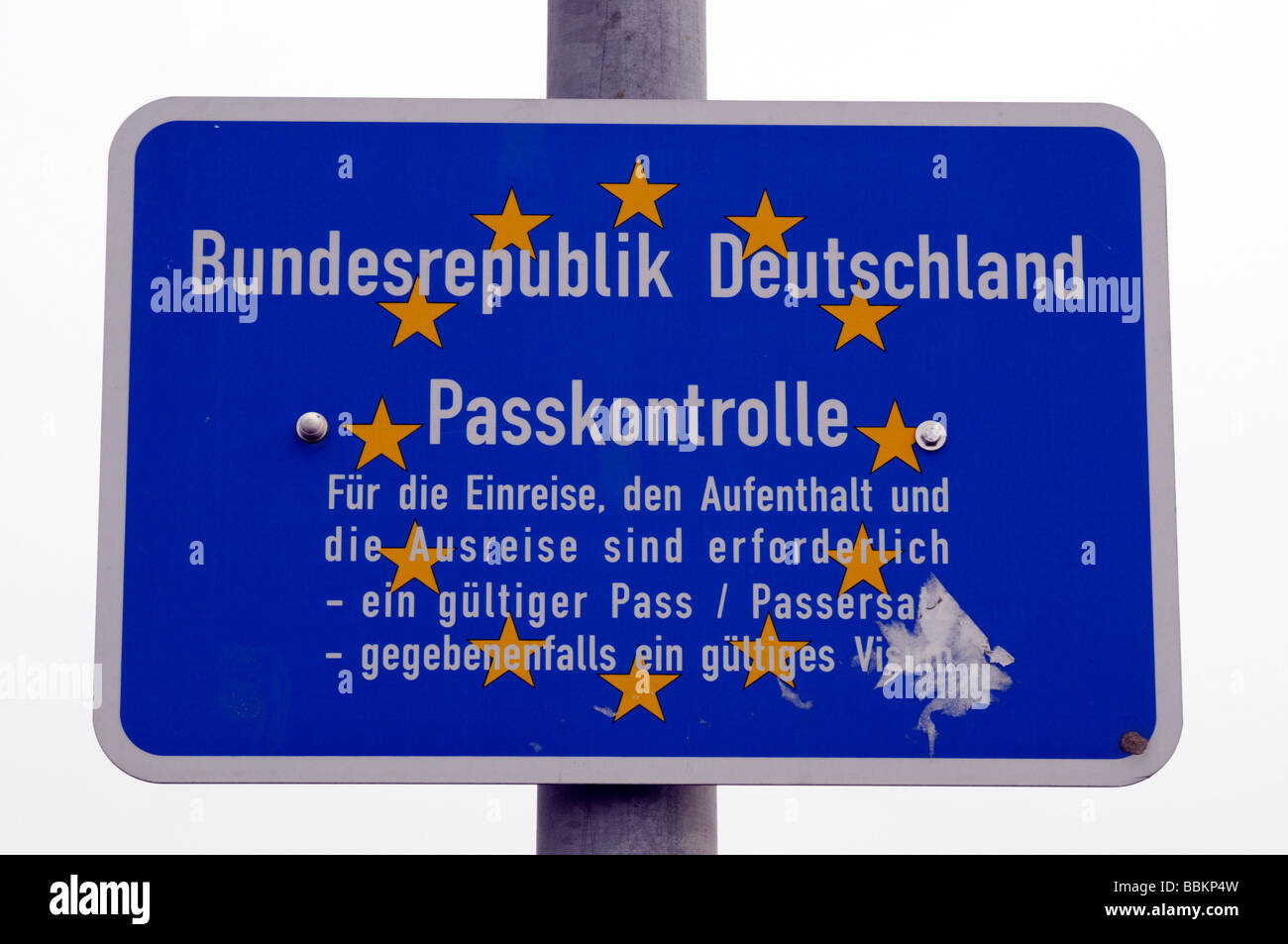 Customs sign in Warnemuende, Hanseatic city of Rostock, Mecklenburg ...
