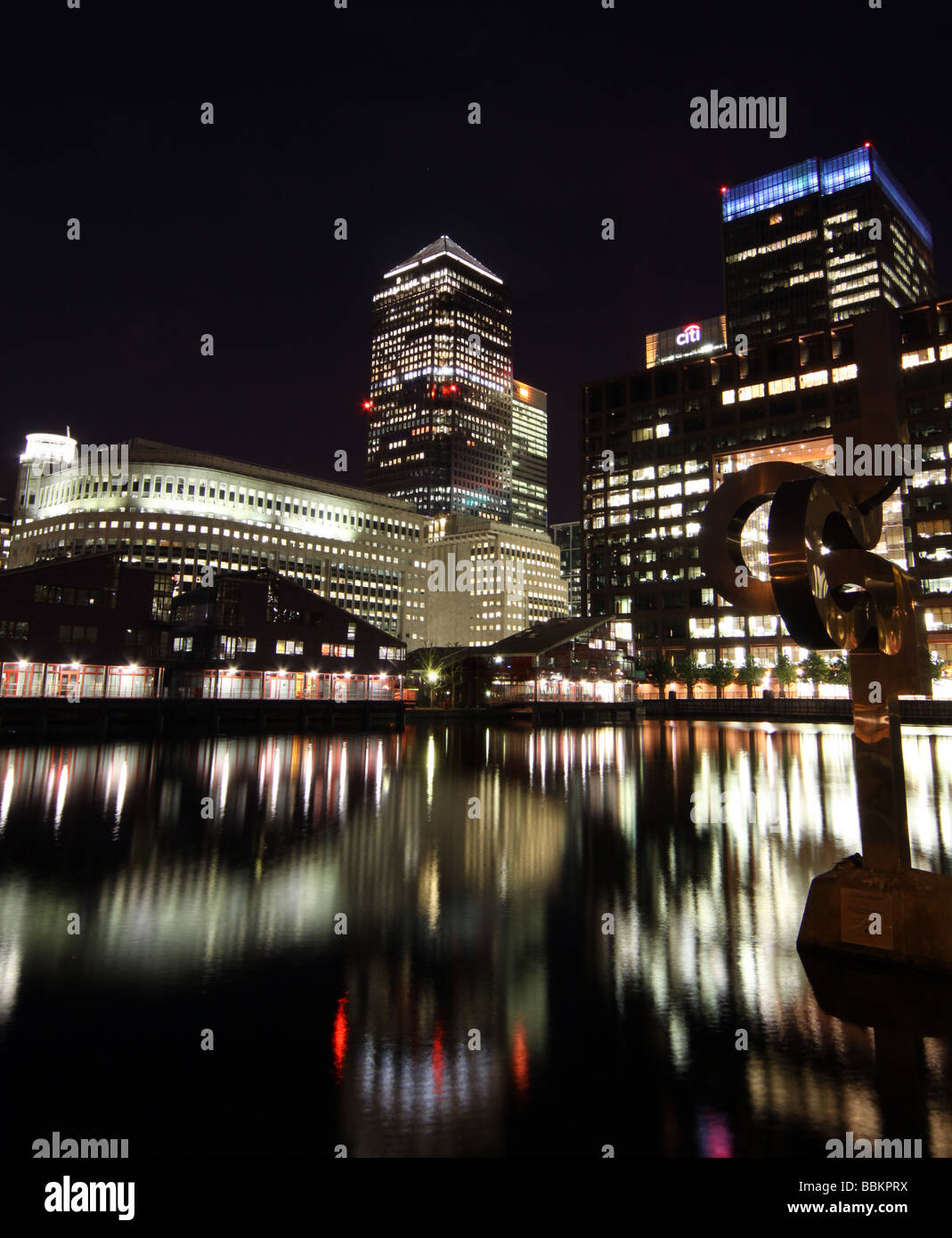 London's Docklands by night Stock Photo - Alamy