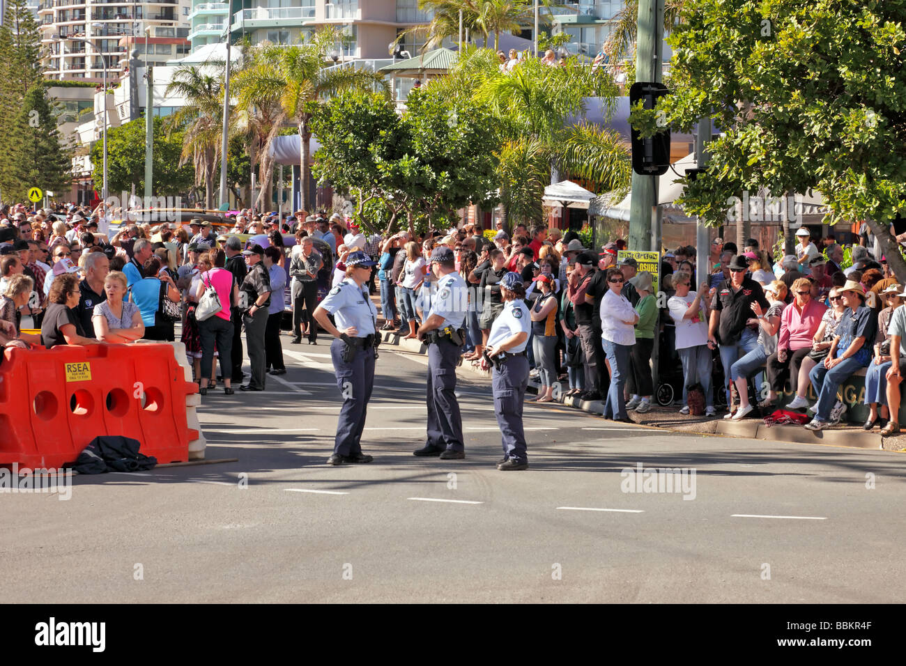 Crowds on a closed street at car rally Stock Photo - Alamy