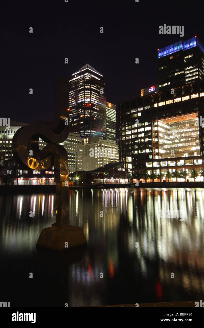 London's Docklands by night Stock Photo - Alamy