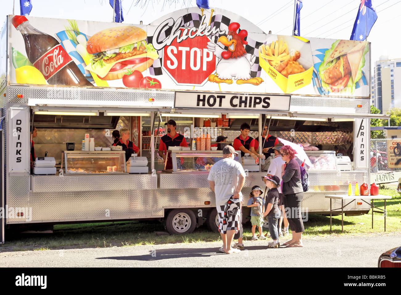 Fast food diner at outdoor festival Stock Photo - Alamy