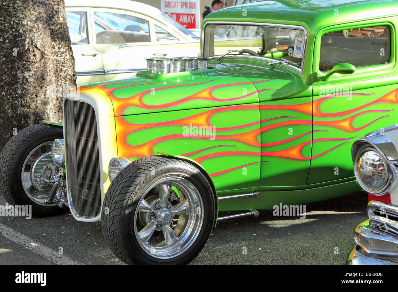 Hot rods or street rods on display Stock Photo - Alamy