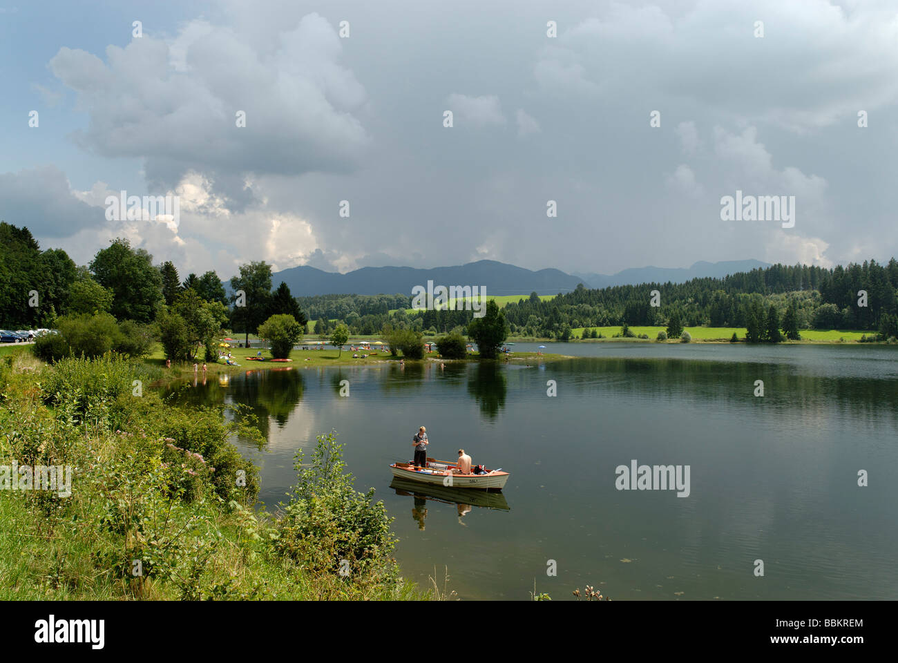 Illasbergsee Forggensee lake near Kniebis Trauchgau, Chiemgau, Swabia ...