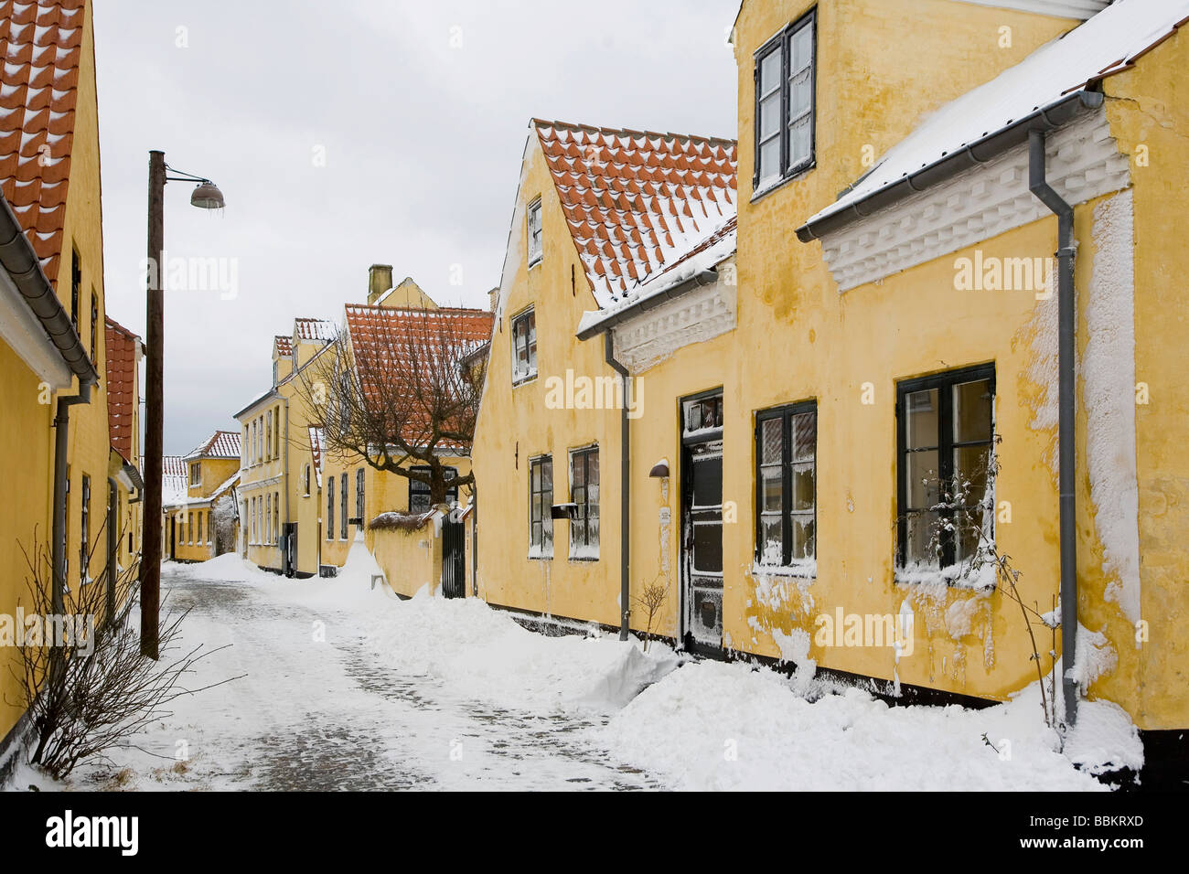 Snow-covered village Dragor, Denmark, Europe Stock Photo - Alamy